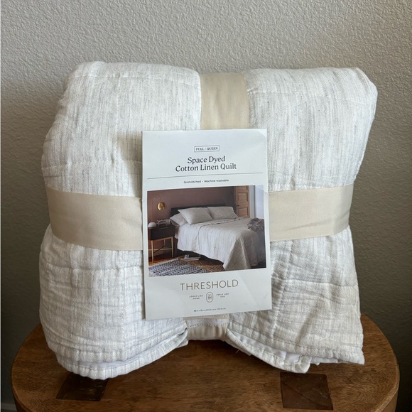 Threshold | Bedding | Nwt Threshold Fullqueen Space Dyed Cotton Linen ...